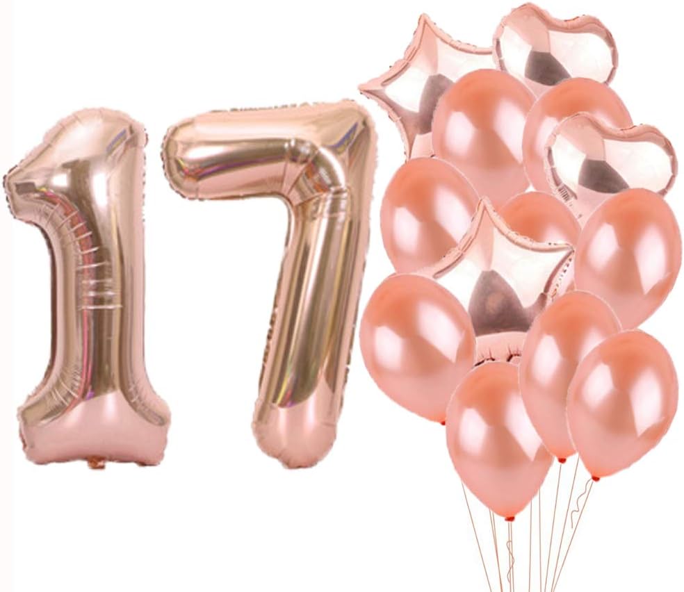 Amazon.com: Sweet 17th Birthday Decorations Party Supplies,Rose Gold ...
