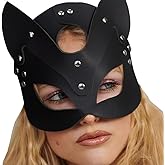 Amazon.com: JOYFISCO Cat Mask for Women, Leather Cat Costume Mask ...