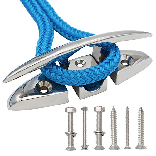 VEITHI 6inch 316 Stainless Steel Folding Cleat, Boat Dock Flip Up Cleat ...