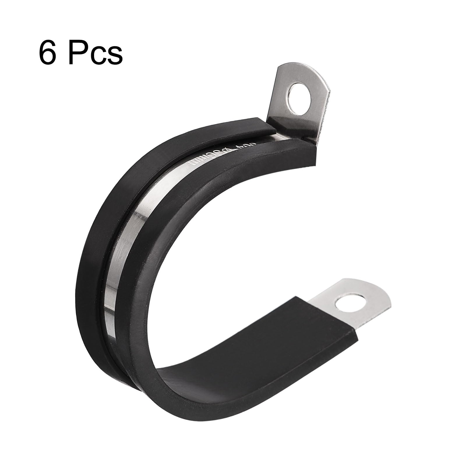 Uxcell 6Pcs 1-13/32 Inch(36mm) Cable Clamp 304 Stainless Steel Rubber ...
