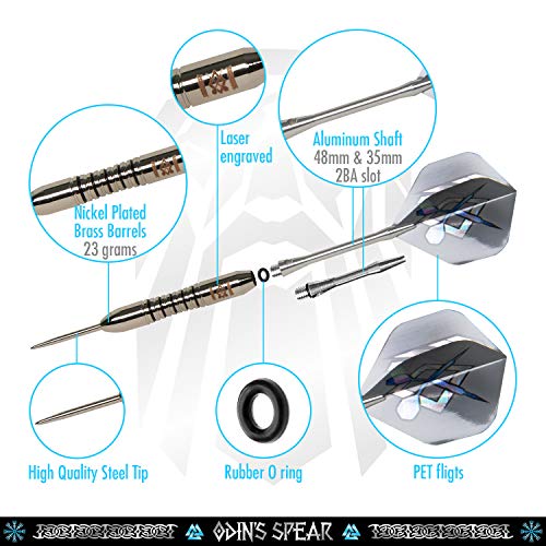 All In Gear Darts Odin Spear Strikes Dart Set Collectors Chest. 3 Nickel Plated Brass Barrels ...