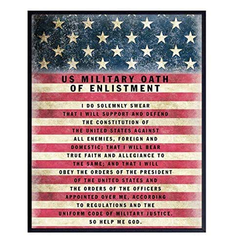 Amazon.com: Military Oath of Enlistment - Patriotic American Flag Wall ...