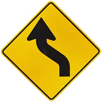 Tapco W1-4R High Intensity Prismatic Warning Sign, Legend "Right Curve ...