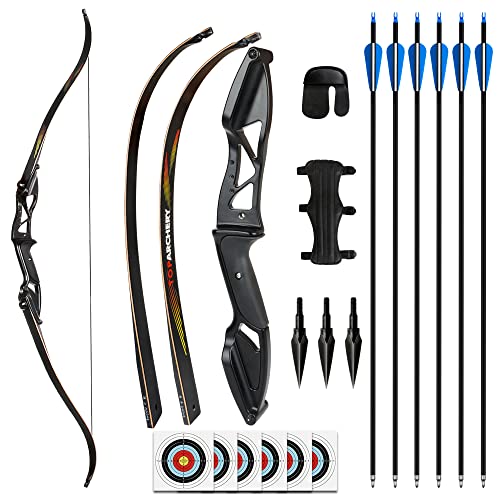 The7boX Archery Takedown Recurve Bow 30 lbs,Bow and Arrow Set for Adult ...