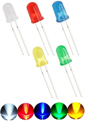 5 mm LED diodos emisores de luz 5 colores surtidos, 275 unidades ...