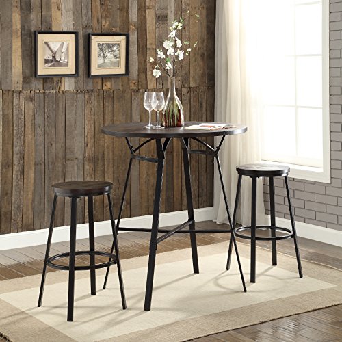 ACME Dora Weathered Dark Oak and Black Bar Set 3 Piece