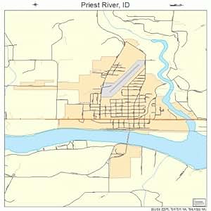 Amazon.com: Large Street & Road Map of Priest River, Idaho ID - Printed ...