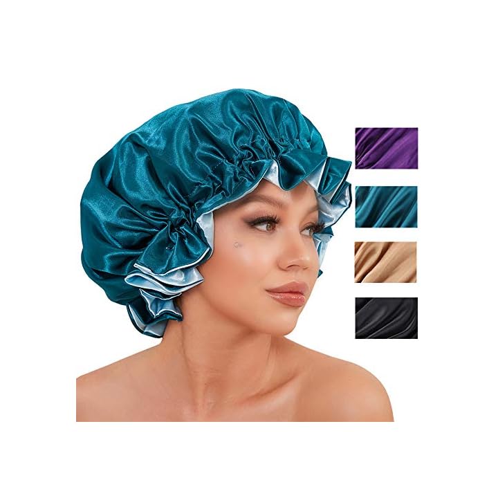 Satin Bonnet for Black Women Sleeping Silk Bonnets for Curly Hair ...