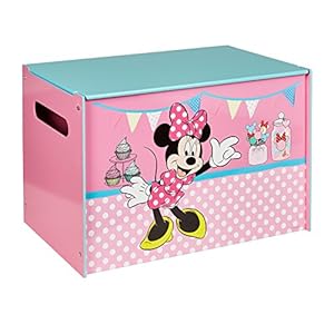 Disney Minnie Mouse Kids Toy Box - Childrens Bedroom Storage Chest with ...