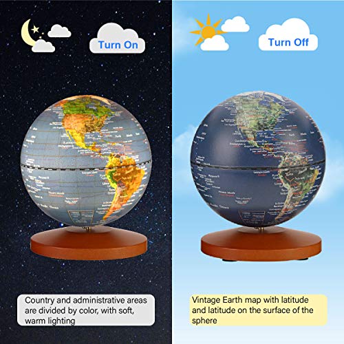FUN GLOBE 3 in 1 Illuminated World Globe Desktop Decoration Geographic ...