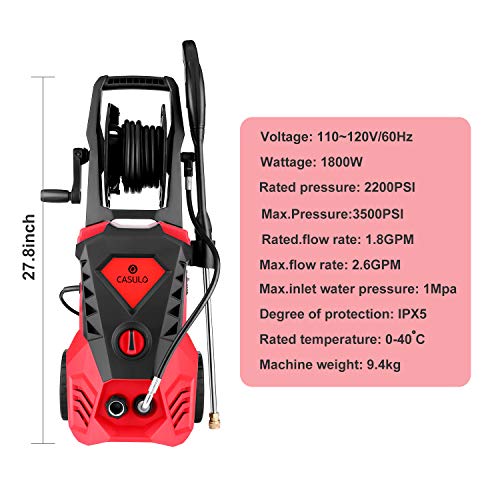 Pressure Washer 3500PSI Electric Pressure Washer 2.6GPM High Power ...