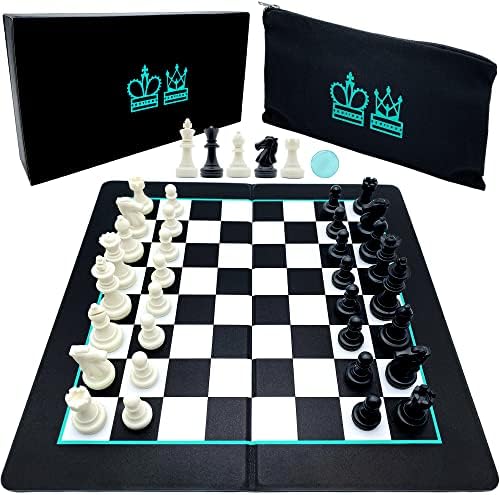 Madeful Travel Chess Set 10x10 Inch Magnet Chess Board with Staunton ...