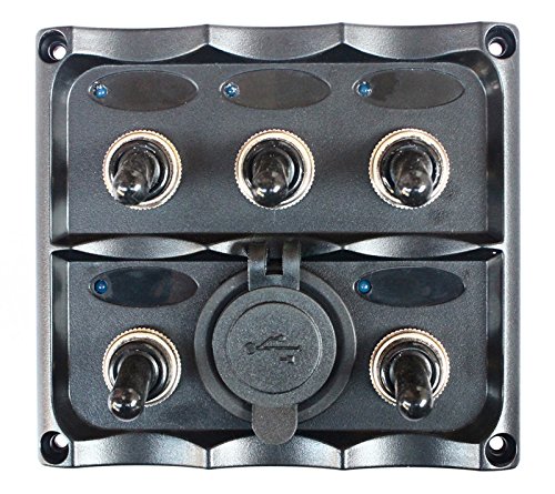 Bandc Marine Grade Boat 5 Way Toggle Switch Panel with USB Charge ...