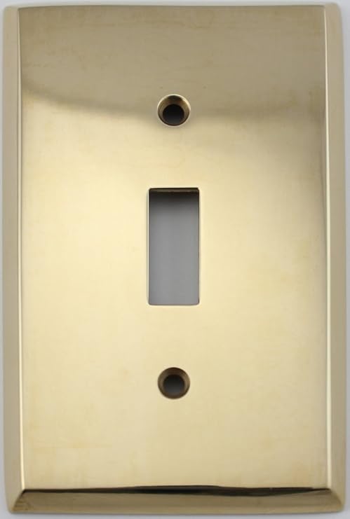 Unlacquered Polished Brass 1 Gang Toggle Light Switch Wall Plate ...