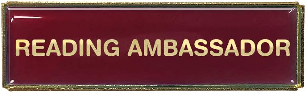 Capricornone 20x Reading Ambassador Burgundy Rectangle Badges (Gold ...