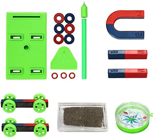 Science Magnets Kit, DIY Bar Ring Horseshoe Compass Magnets Set Science ...