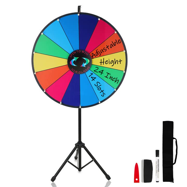 Hooomyai 24 Inch Prize Wheel with Folding Tripod Floor Stand Height ...