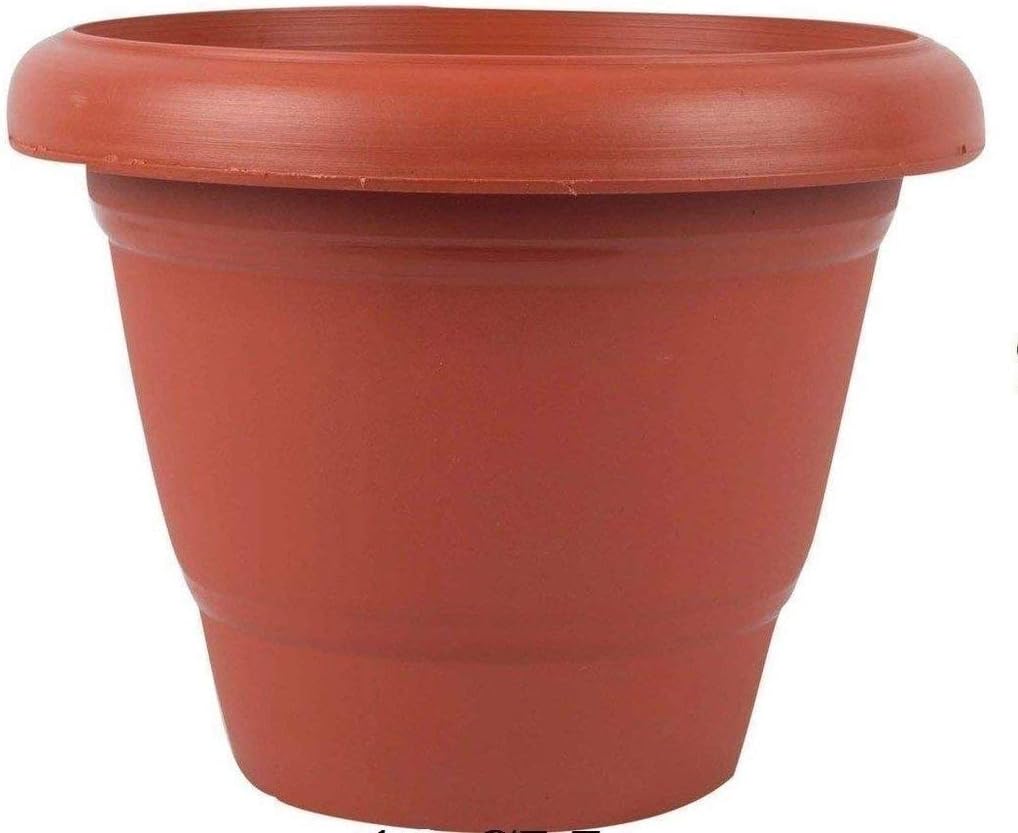 Nisha Enterprises Garden Heavy Plastic Planter Pot/Gamla Color-Brown ...