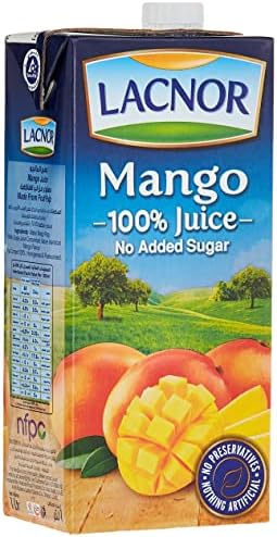 Lacnor Essentials Mango 100% Juice, No Added Sugar, 1L Pack Of 12 price ...
