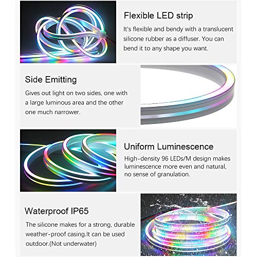 ALITOVE WS2812B LED Strip Neon Sign Light 6.6ft 2M Addressable RGB ...