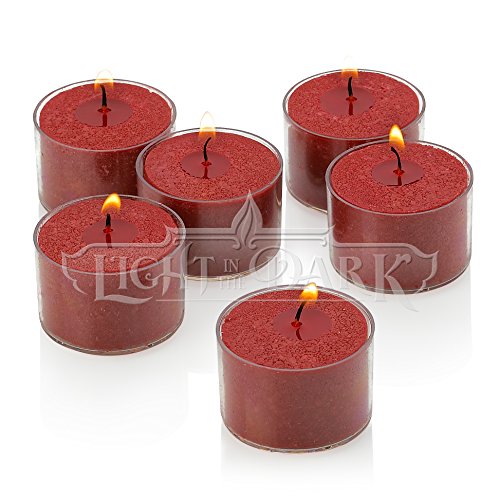 Red Tealight Candles with Clear Cup - Set of 36 Unscented Tea - Want It All