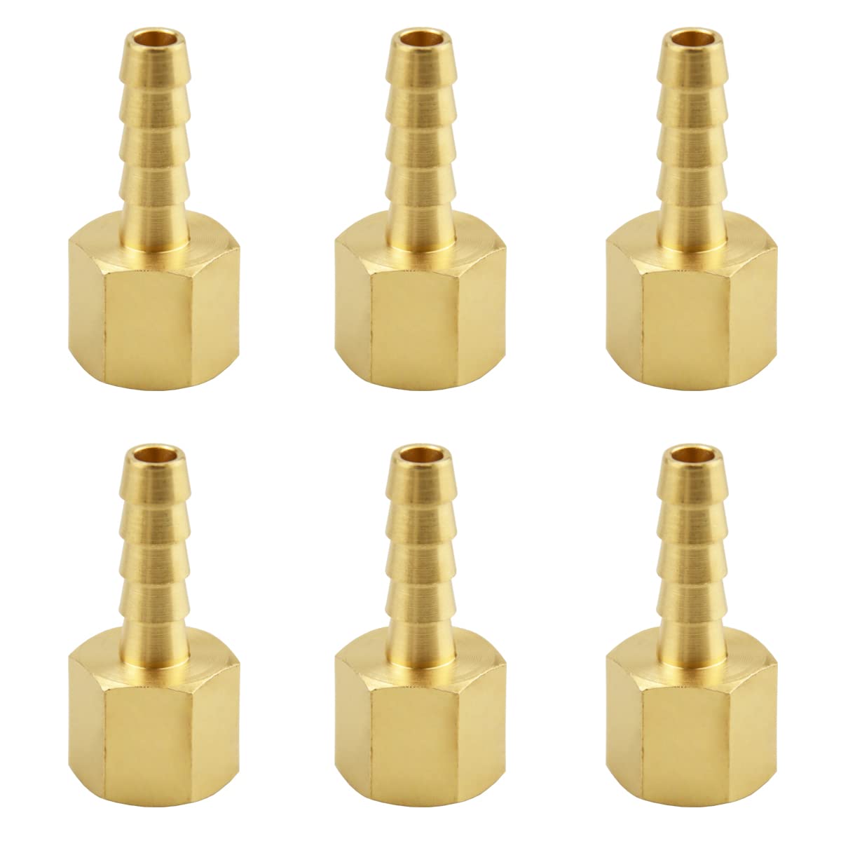 Mua (6 Pack) Besosay 1/4 Inch Hose Barb to 1/4 Inch NPT Female Thread Fitting, Brass Quick ...