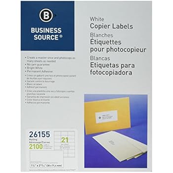 Amazon.com : Business Source White Laser Shipping Labels - Pack of 600 ...