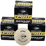 Amazon.com : Dunlop Sports Pro Glass Court Squash Ball (White, Pack of ...
