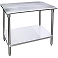Amazon.com: Stainless Steel Work Table Food Prep Worktable Restaurant ...