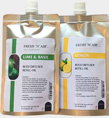 Fresh N Air Reed Diffuser Refill 50ml-100ml (Lime Basil, 100ml): Amazon ...