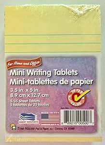 Amazon.com: TREE HOUSE PAD & PAPER 500 3.5" x 5" Ruled Writing Mini ...