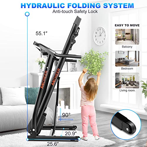 ANCHEER Treadmill, Folding Electric Treadmills, Motorized Running ...