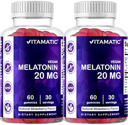 Vitamatic Melatonin 20mg Gummies for Adults, 30 Servings - 60 ...