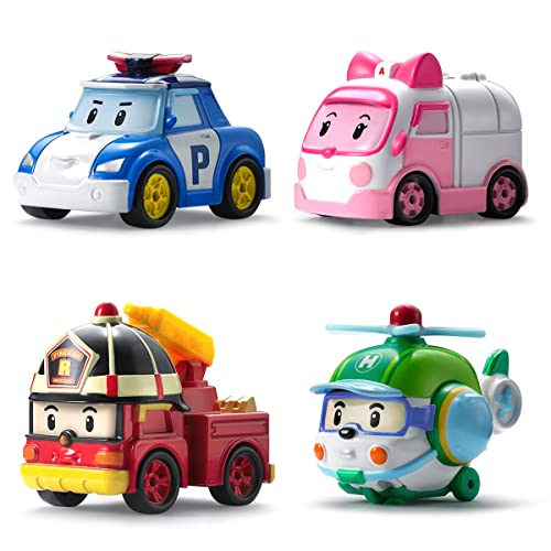 Robocar Poli [4 Pack Bundle] DIE-CAST Toy, Poli + Amber + Roy + Helly ...