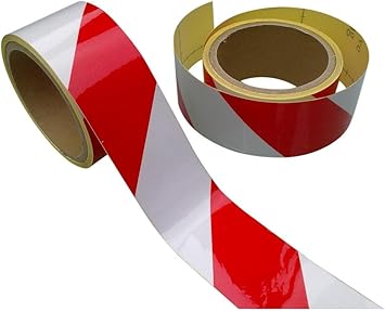 Reflective Tape Chevron Red White 50mm X 10M - Strong Adhesion: Amazon ...