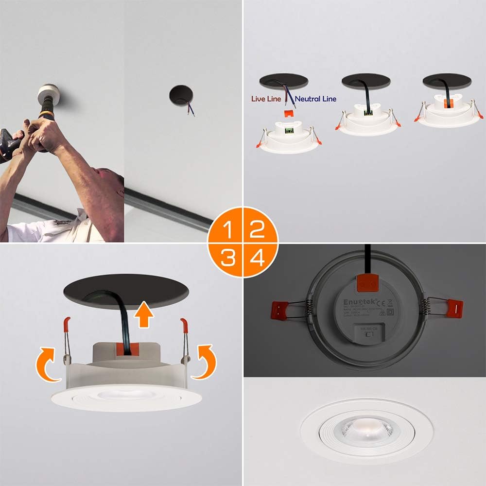 4 Inch 12W LED Downlight Retrofit Halogen Recessed Ceiling Spotlight ...