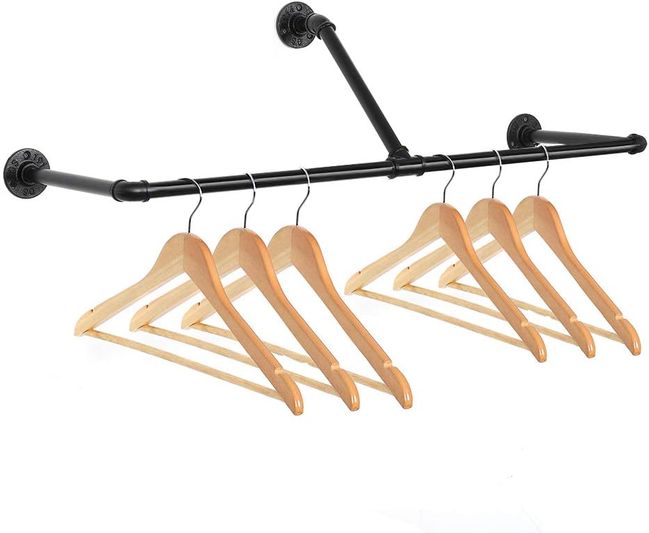 Amazon.com: LIANTRAL Wall Mounted Clothes Rack, 32.68-Inch Industrial T ...