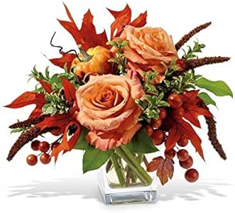 Amazon.com : Teleflora Petals and Pumpkin - Deluxe Flower Arangement : Garden & Outdoor