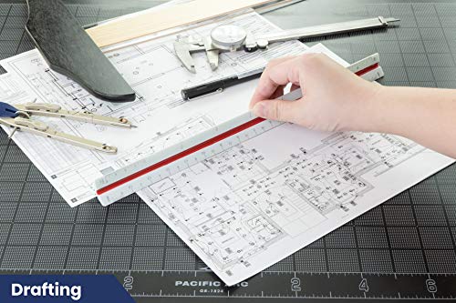Pacific Arc Architect Triangle Scale Ruler 12 Inch with Acid Etched ...