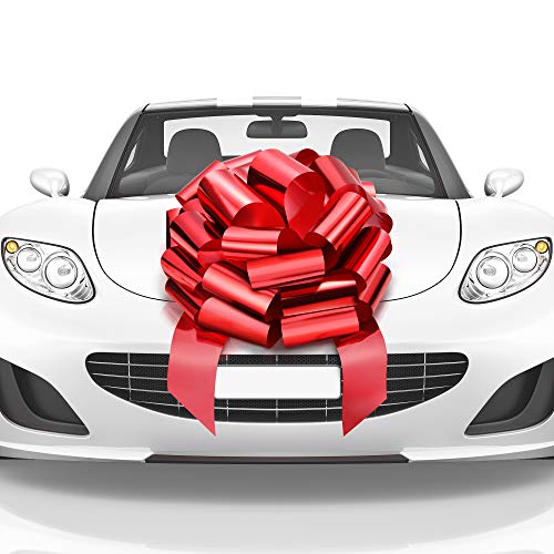 Mata1 Big Car Bow (Shiny Red, 18 inch), Giant Gift Bows, Big Bow for ...