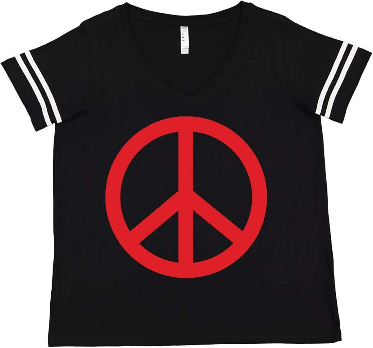Amazon.com: inktastic Fun Red Peace Sign Women's Plus Size V-Neck: Clothing
