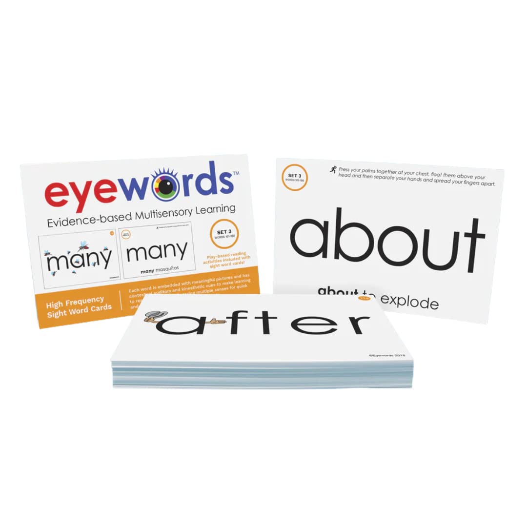 Mua Multisensory Sight Word & Phonics Flash Cards, Set 3 (High ...