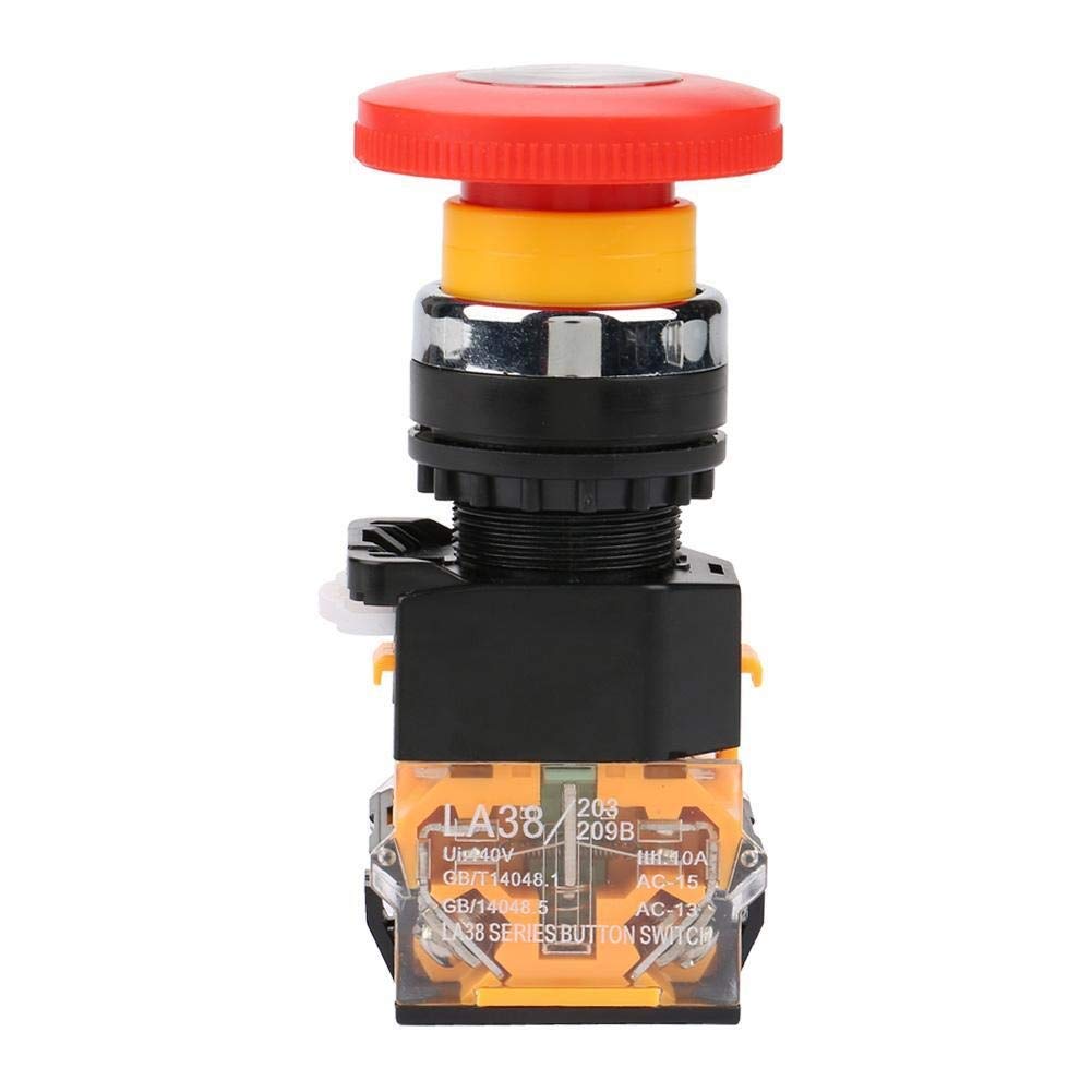 Red Sign Self Locking Emergency Stop Switch Push Button Weatherproof ...