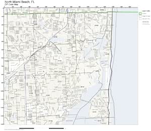 Amazon.com: ZIP Code Wall Map of North Miami Beach, FL ZIP Code Map Not ...
