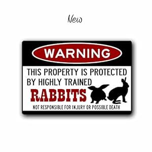 Amazon.com: Rabbits Sign,Funny Metal Signs,Rabbit accessories,Bunnies ...