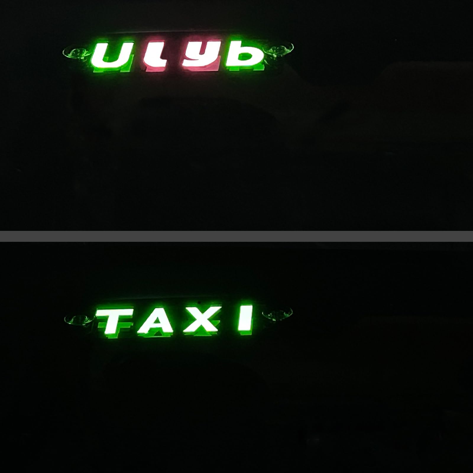 Light Sign For Car, Glow Letters Cards For Rideshare Drivers, With USB ...