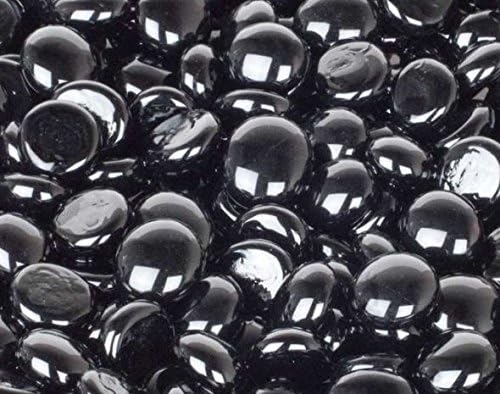 100 Black Round Glass Pebbles/Stones/Gems/Nuggets/Beads 17-20mm: Amazon ...