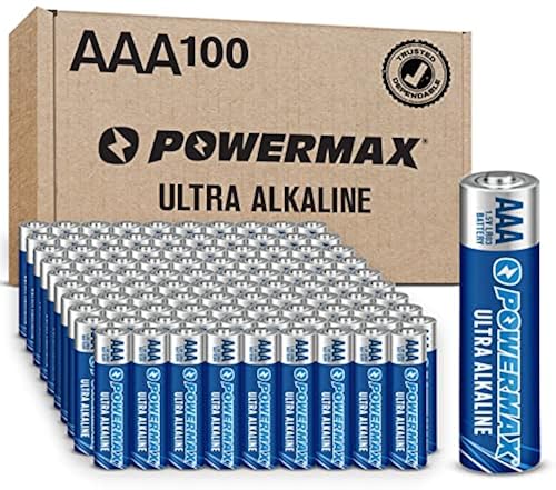 Powermax 100-Count AAA Batteries, Ultra Long Lasting Alkaline Battery ...