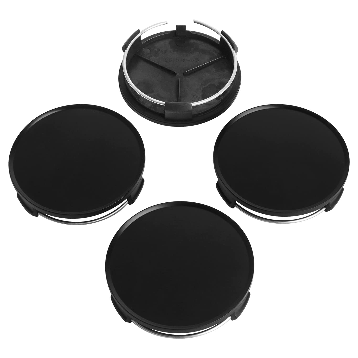 KitsPro 2.9Inch 75MM Wheel Center Caps, Pack of 4 (Matte Black, Outer ...
