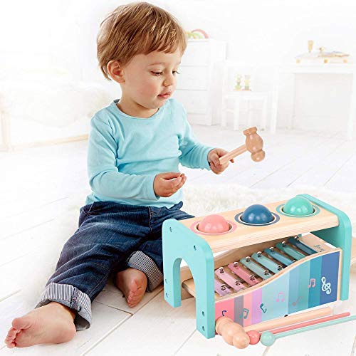 Arkmiido Pound A Ball Toy with Slide Out Xylophone Wooden Educational ...